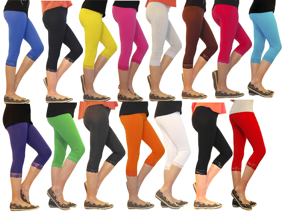 Mädchen Kinder Leggings Leggins Capri 3 4 Spitze Hose Kurz Baumwolle Ebay